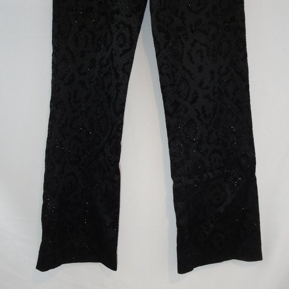 Cache | Pants & Jumpsuits | Cache Pants 6 Black Raised Velvet Animal ...
